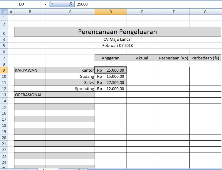 LAPORAN EXPENSE/PENGELUARAN