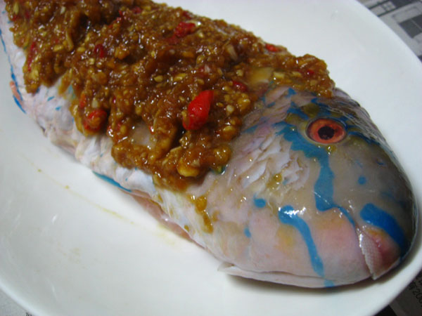 Elinluv's Tidbits Corner: Steamed Parrot Fish With Fermented Bean Paste