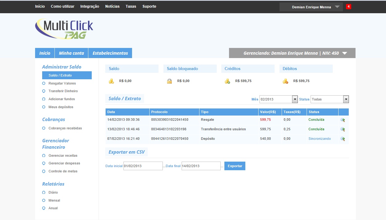DM Investimentos: Primeiro pagamento da Multiclick