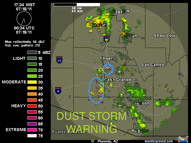 The Weather Centre: July 18 Phoenix AZ Sandstorm on Radar