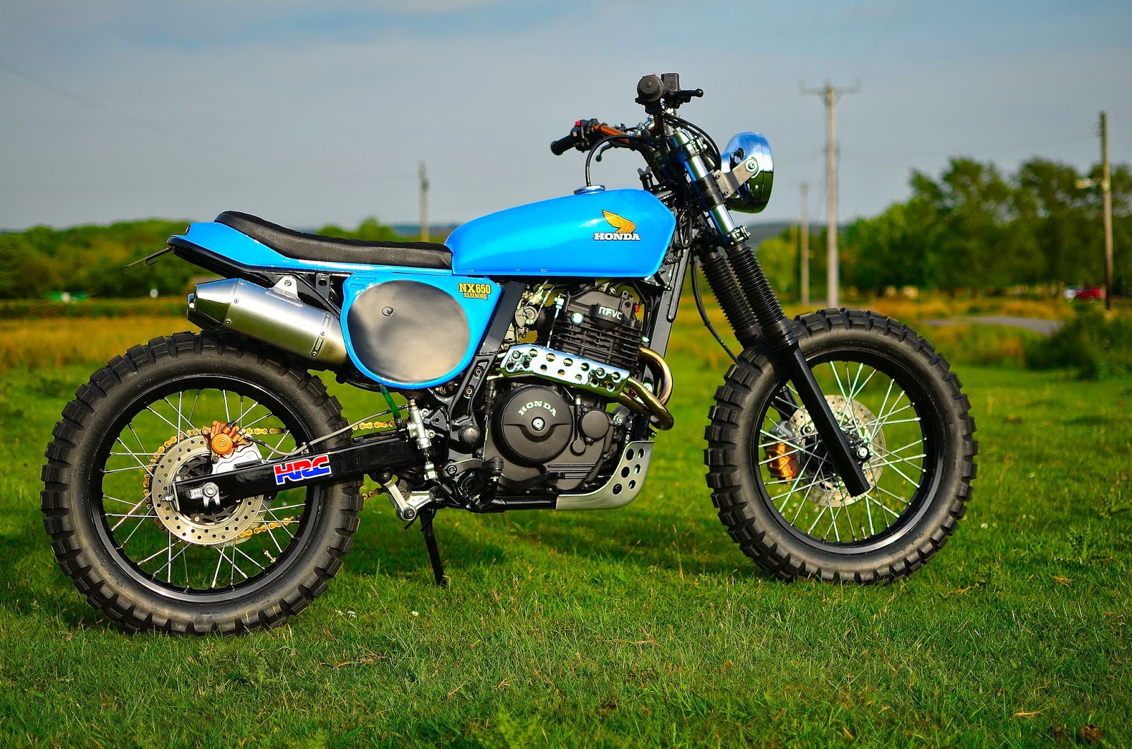 honda nx650 dominator streettracker project.: True Blue No 7.