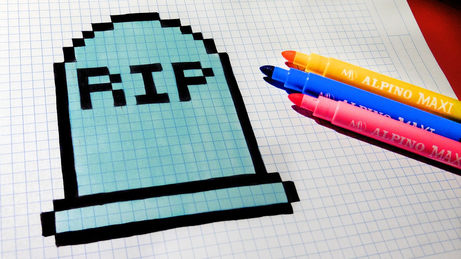 Halloween Pixel Art - How To Draw a Tomb #pixelart