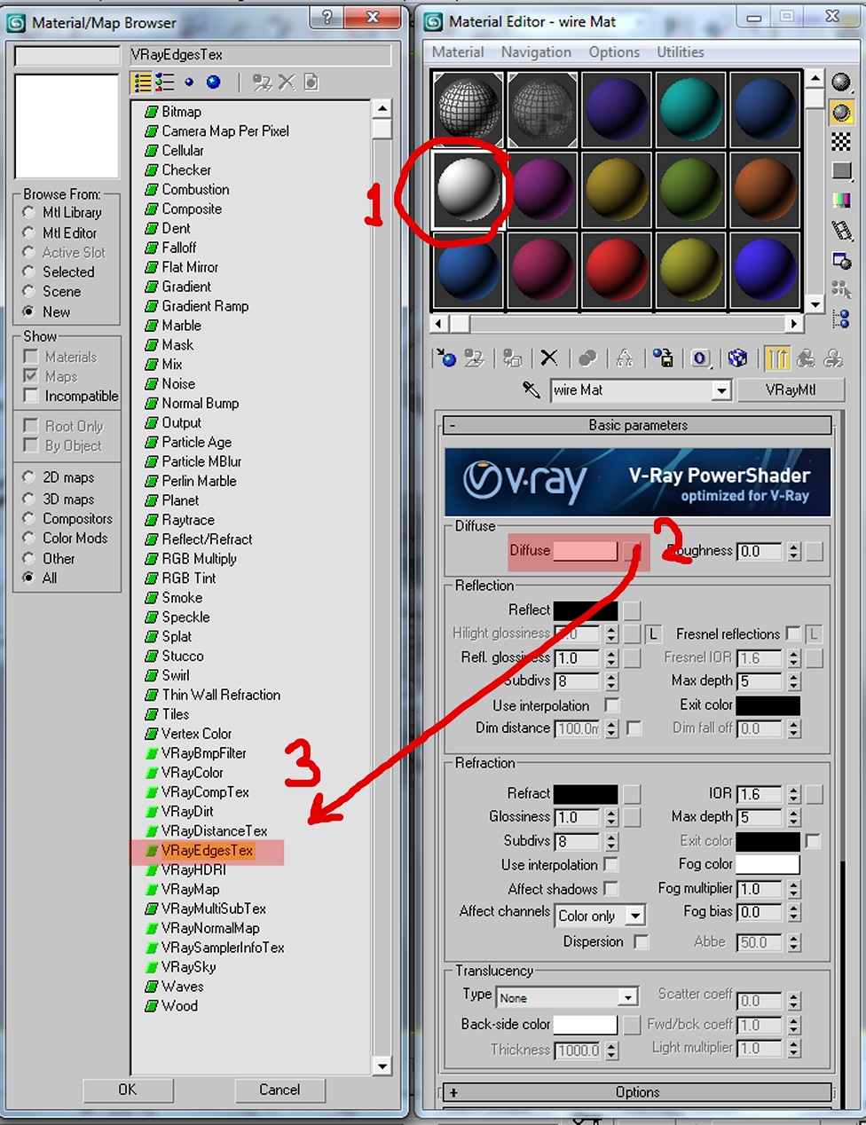 3dmax Tutorials: VrayEdgesTex Material