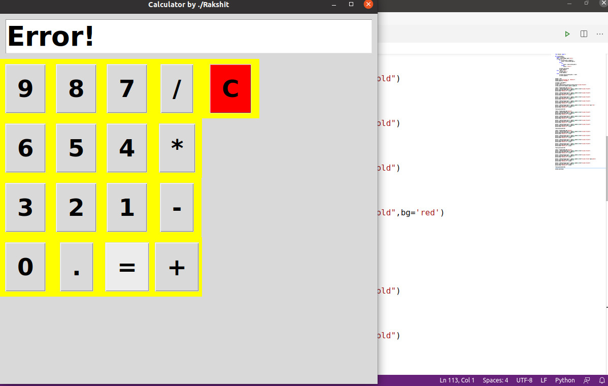 Gui Calculator Using Python