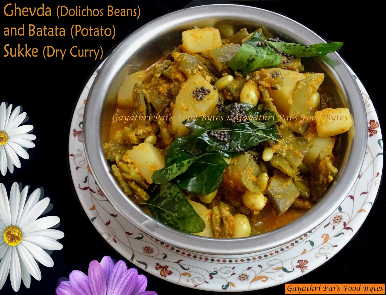 Gayathri Pai's Food Bytes: Ghevda (Dolichos Beans)- Batato (Potato ...