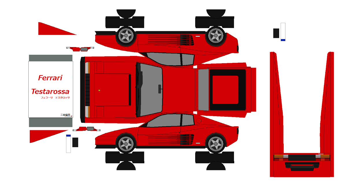 SP. Papel Modelismo: PaperCraft Ferrari Ferrari Testarossa