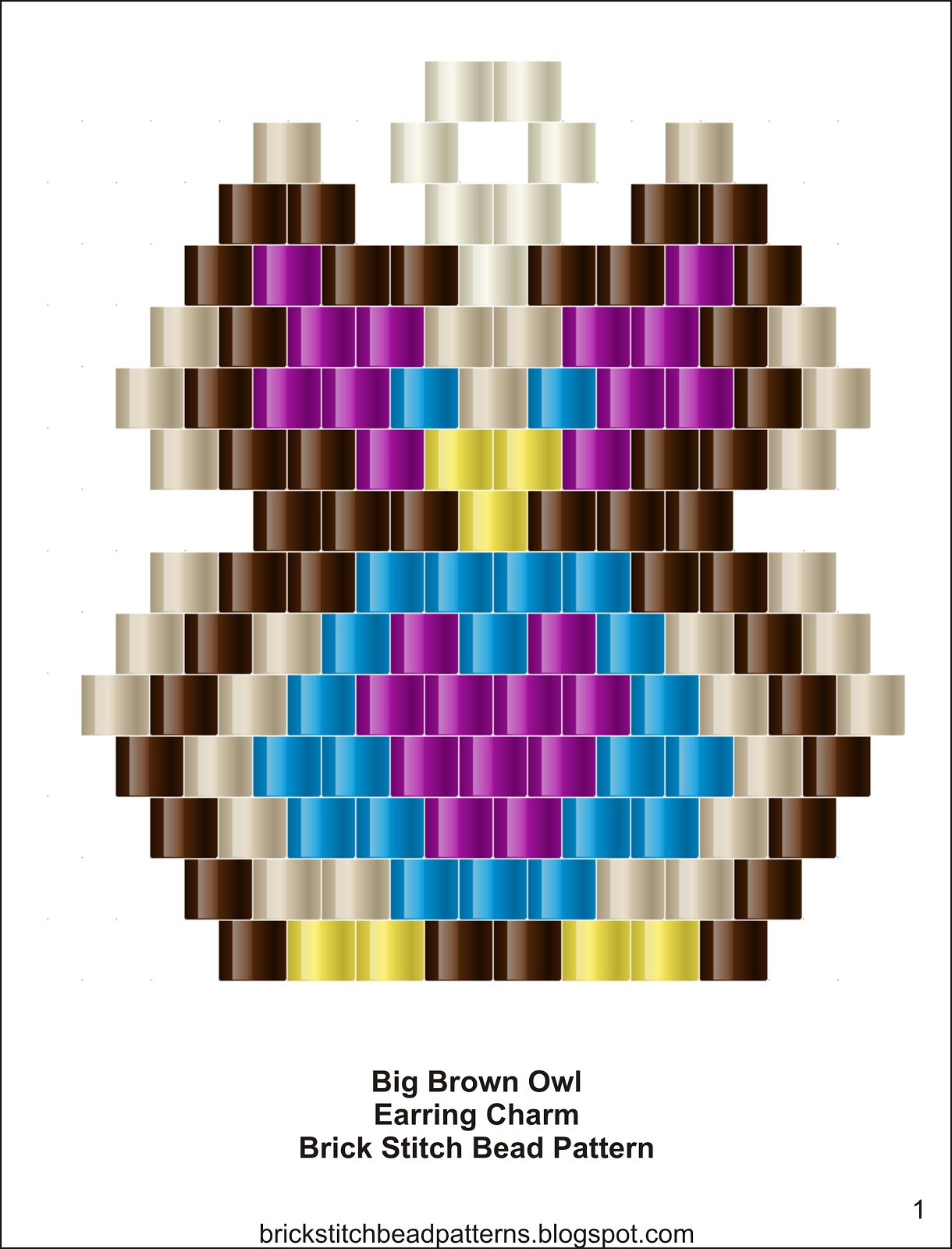 Brick Stitch Bead Patterns Journal: Big Brown Owl Brick Stitch Beaded ...
