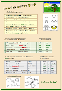 OUR ENGLISH CLASS: Spring is here!!