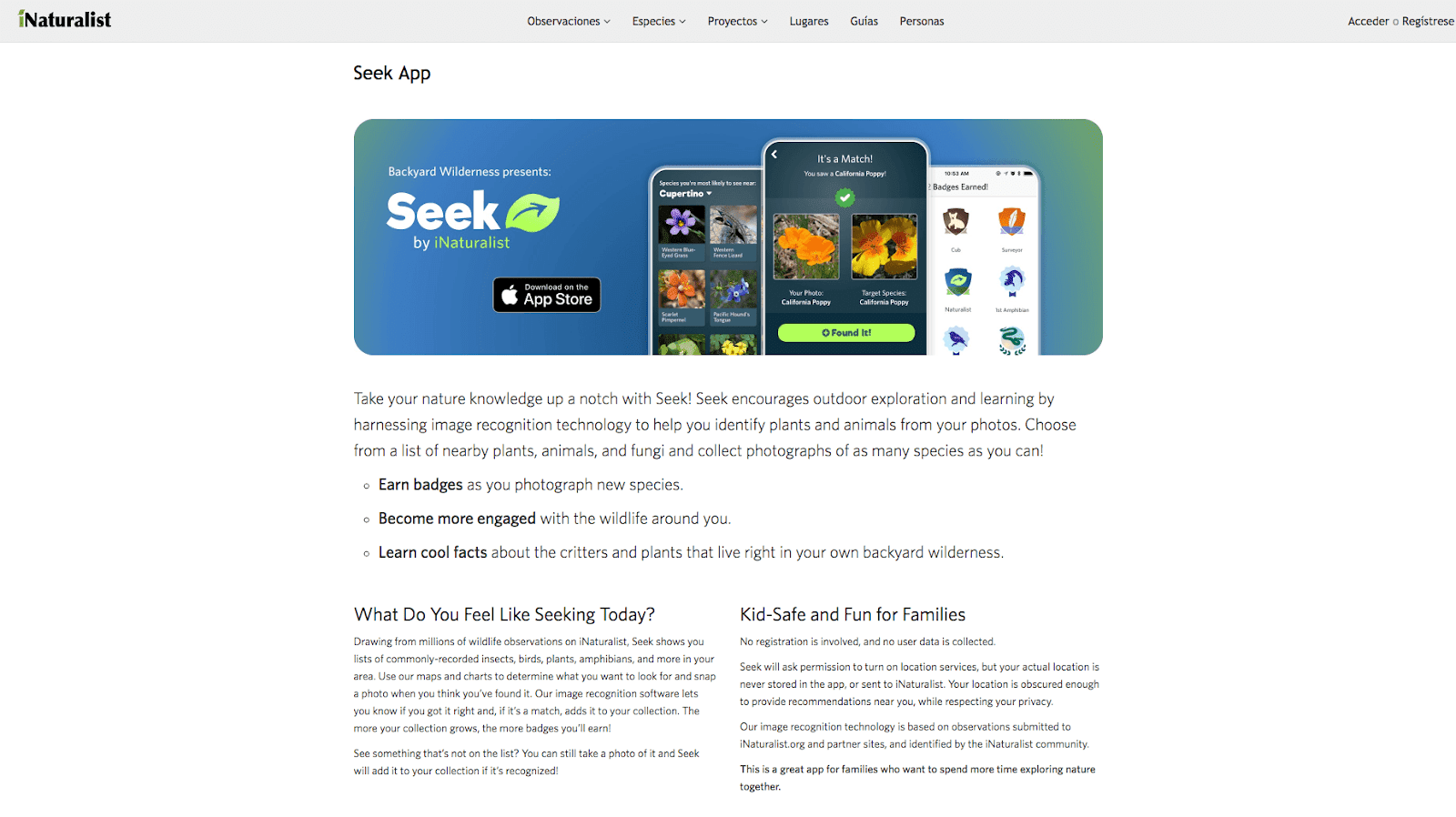 Descubre elementos de la naturaleza con la app Seek | CompuTekni