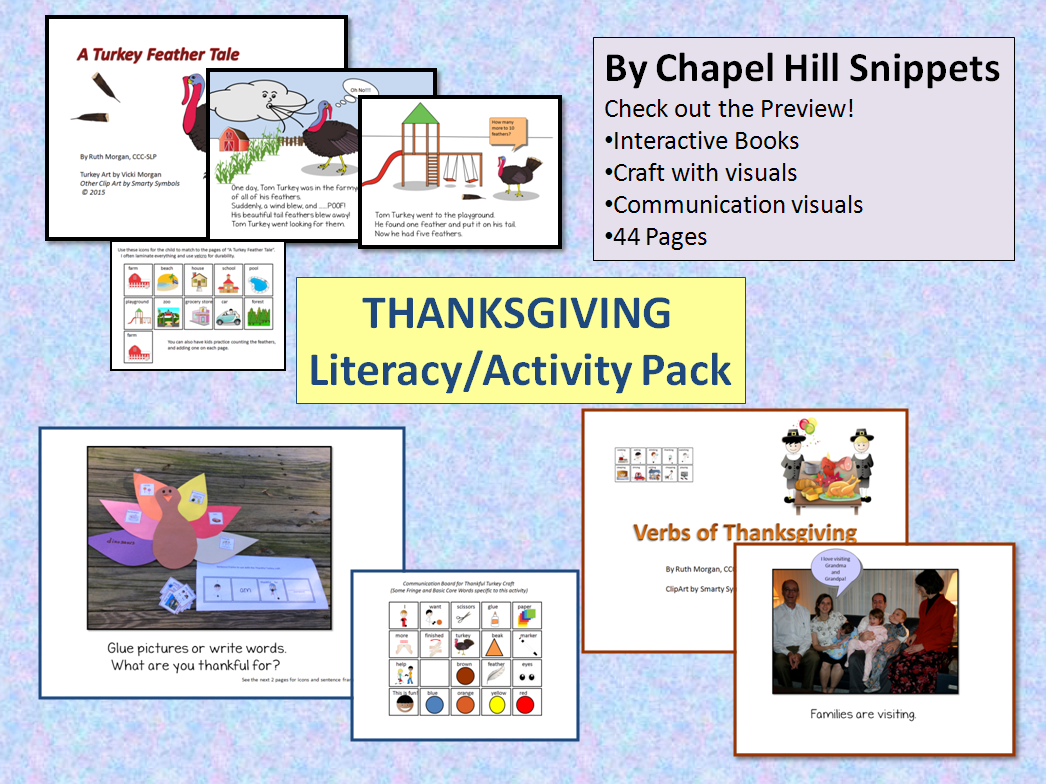 Chapel Hill Snippets: Thanksgiving Literacy/Activity Pack