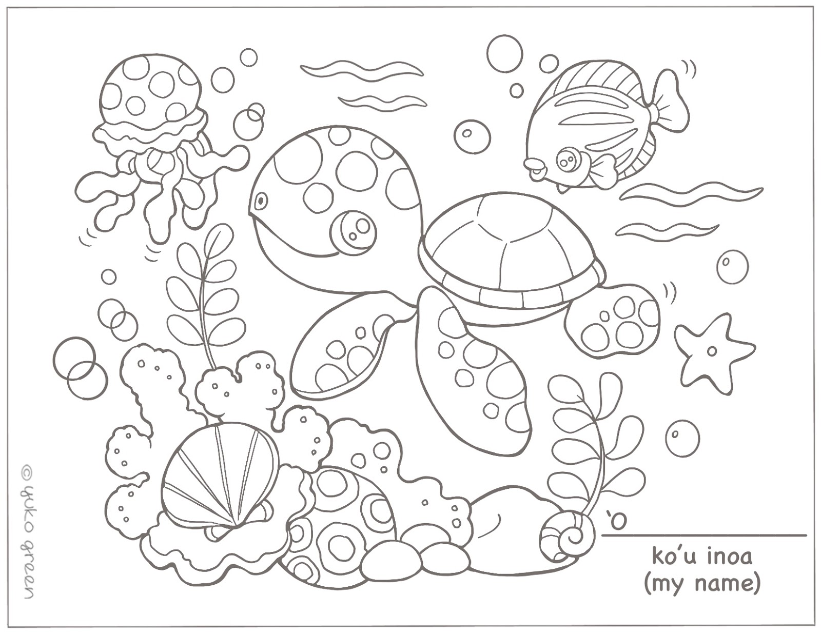 yuko green: Honu_free coloring pages