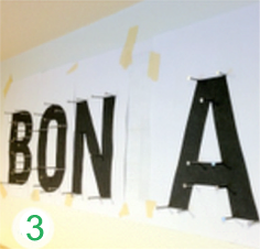 Do it Yourself para letras con hilos en la pared