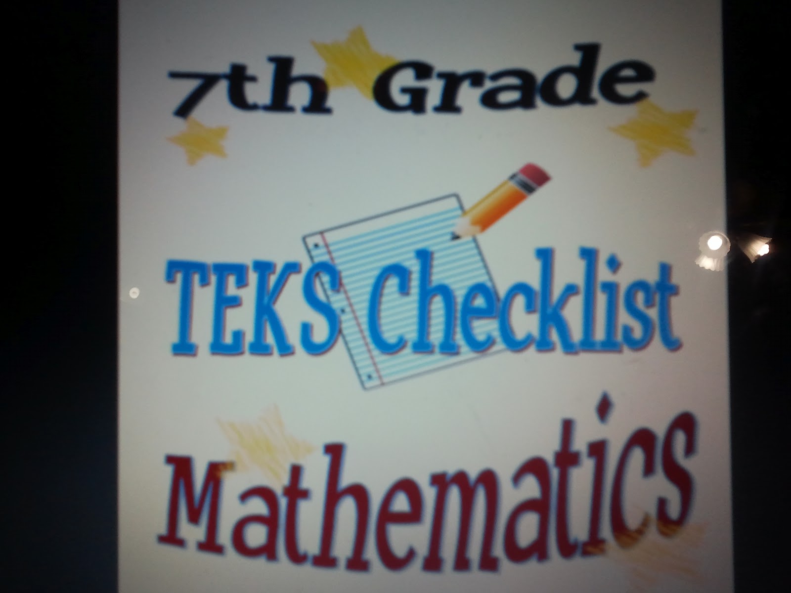 Cookin' Up Fun With Middle School Math: STAAR Teks Checklist