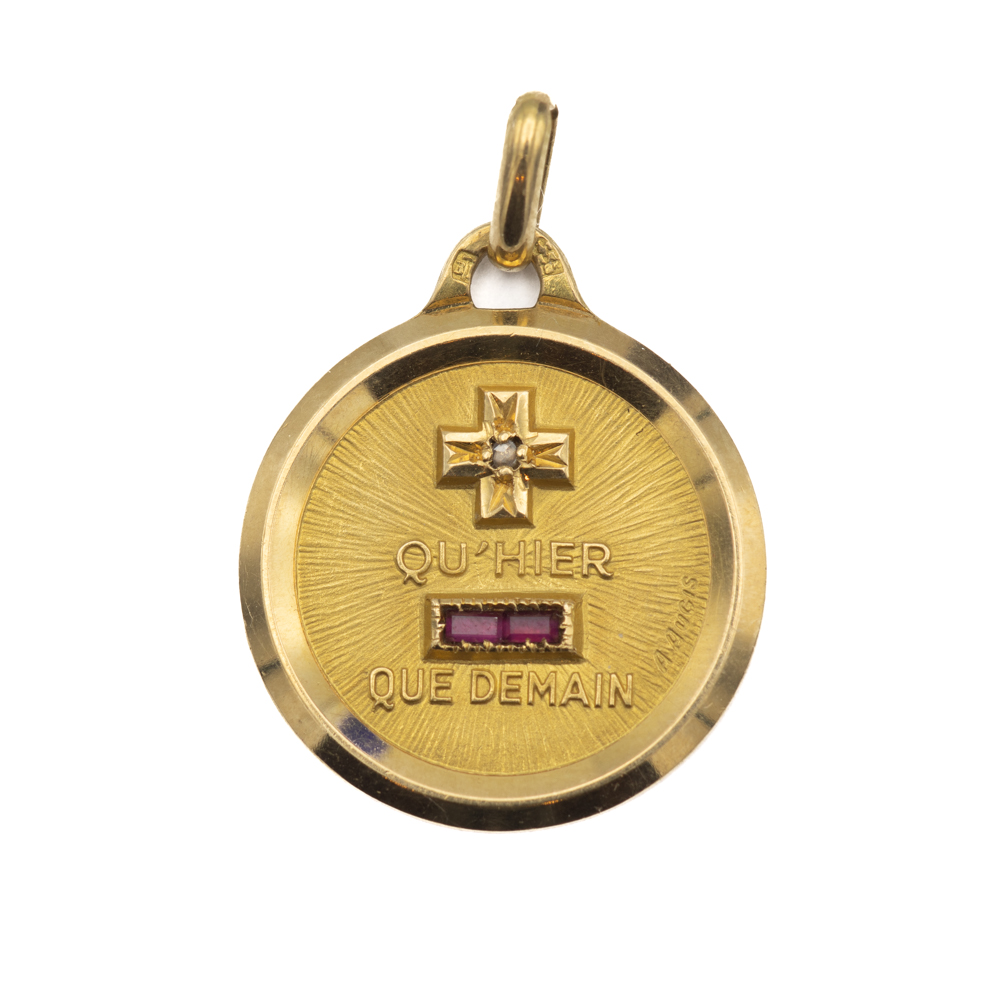 Yellow gold French Augis love pendant. | House of Magic Treasures