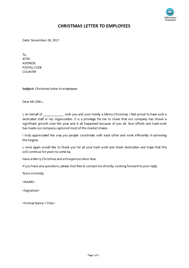 Business Christmas Letter Template Resume Letter business-christmas-letter-template-resume-letter
