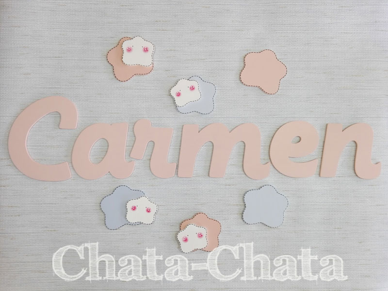 Chata-chata. Decoración infantil: LETRAS PARA "CARMEN" EN ROSA