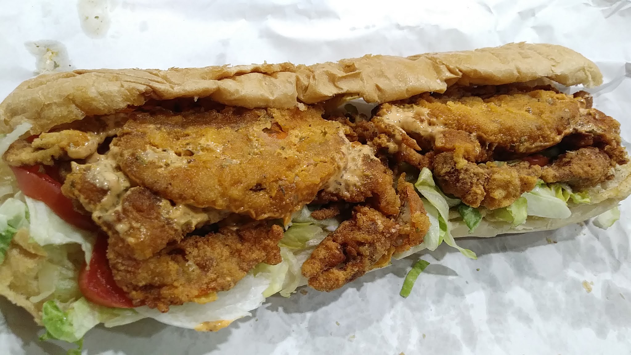 FRIED CHICKEN LIPS: Just Loaf'N - Soft Shell Crab Po'Boy