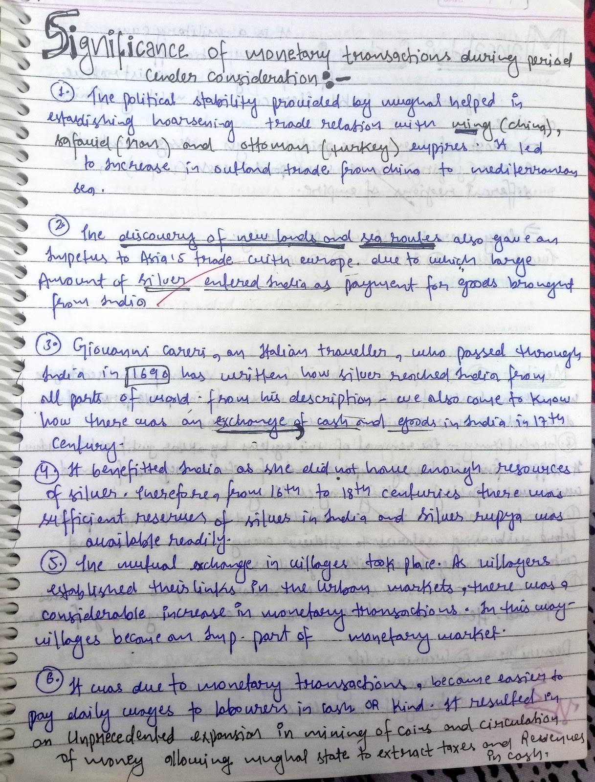 Handwritten Notes of Chapter 8 - Peasants, Zamindars and the State ...