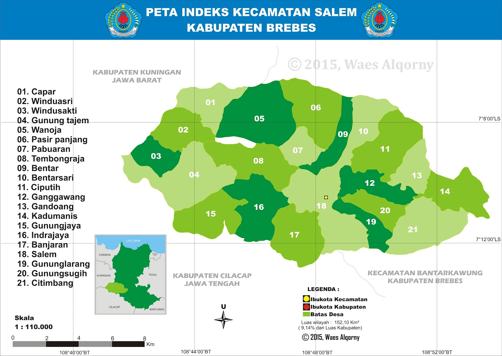 Peta Indeks Kecamatan Salem - Brebes - Gudang Tutorial
