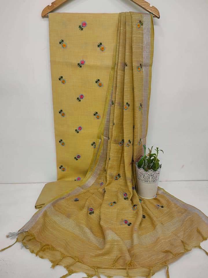 Lenin embroidery dress materials