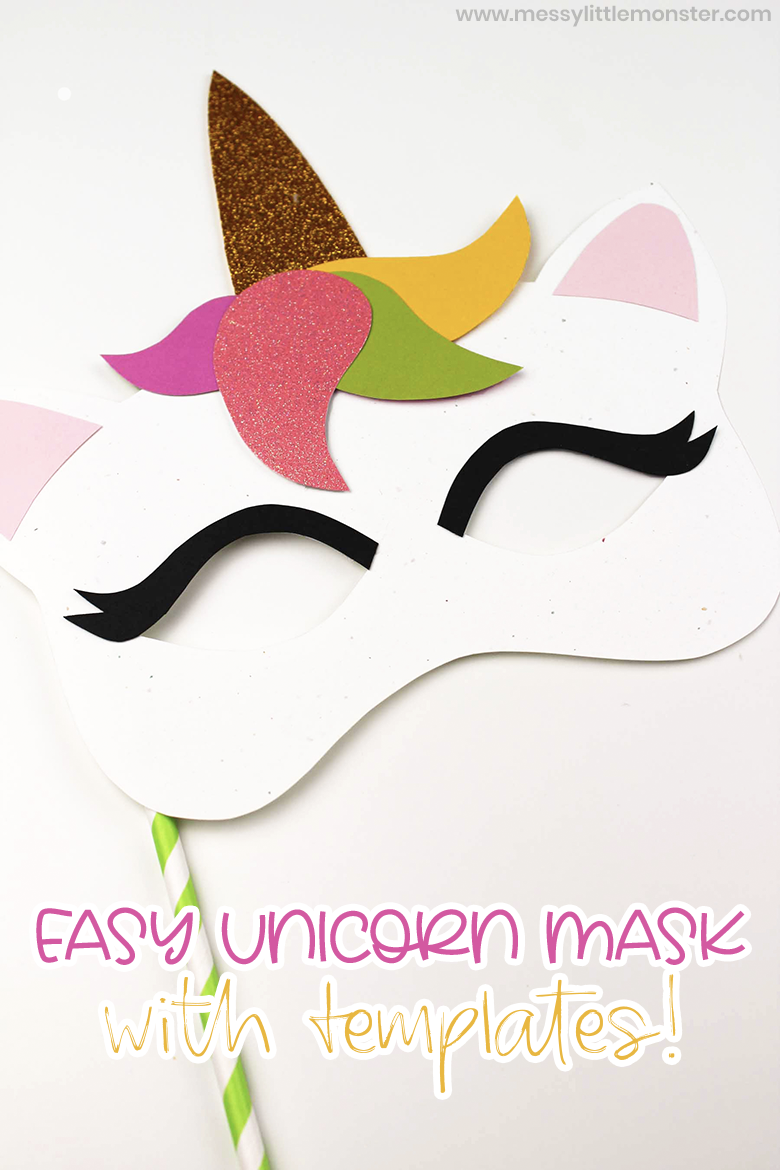 Easy Unicorn Mask Craft (with template) - Messy Little Monster