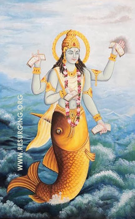 MATSYA AVATAR (FISH)- Lord Vishnu - Saves the life of Sage Manu from ...