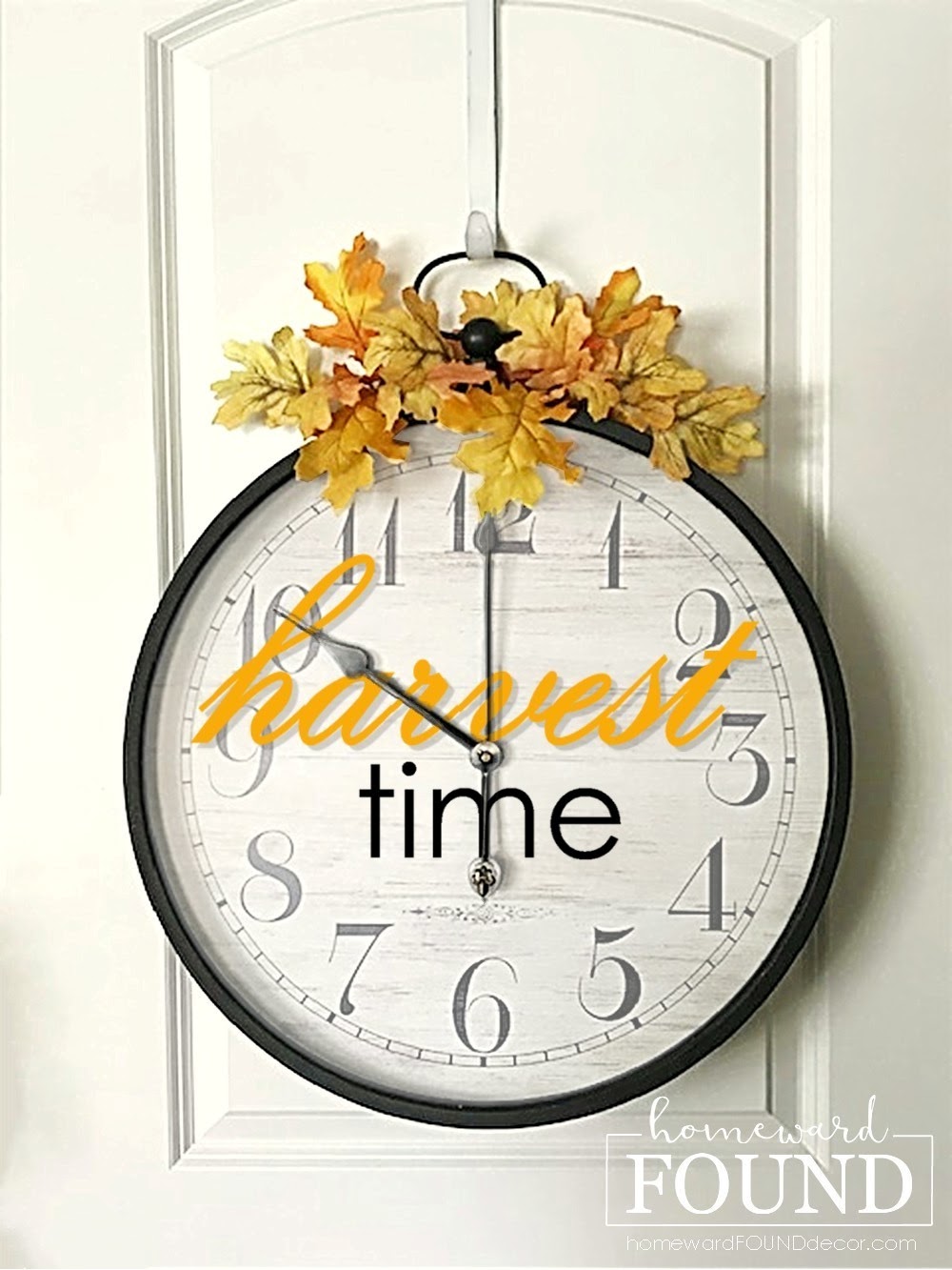 make a 'harvest time' sign from a clock! homeward found decor