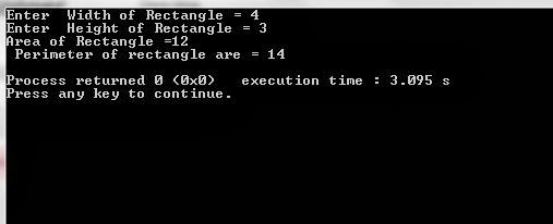 Program to find the Area and Perimeter of a Rectangle ~ C++ Programming ...