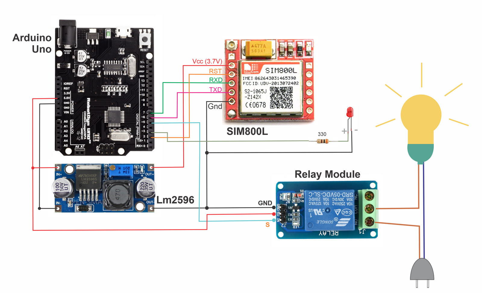 Sms Controlled Relay On Sim800l And Arduino Nano Modu