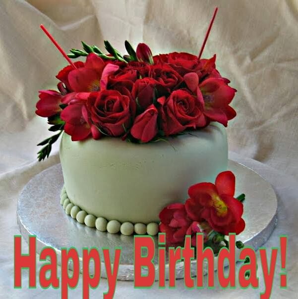 Happy Birthday Rose Cake Message - HBDAY.ART
