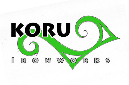 Maori koru logo design for "Koru Ironworks"