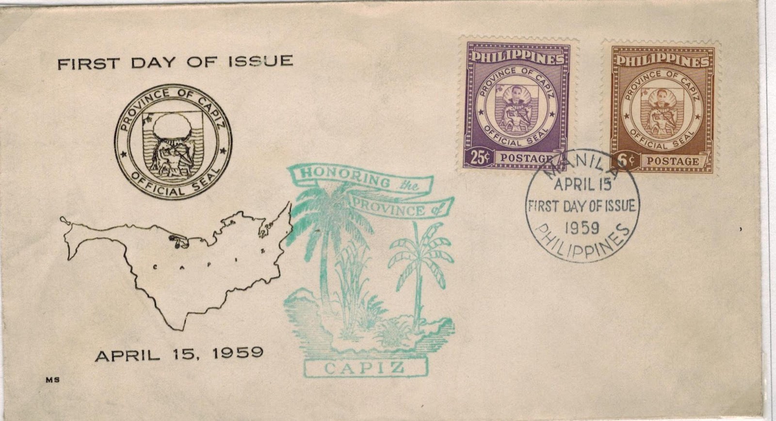 Philippine Republic Stamps : 1959 Capiz Province Seal