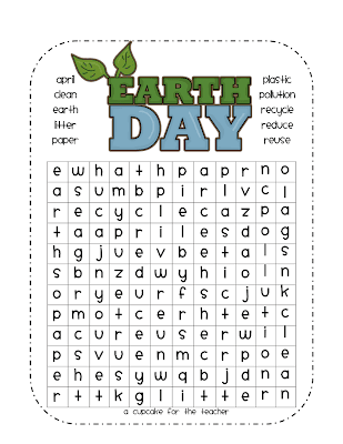 Easy Earth Day Wordsearch For Kids