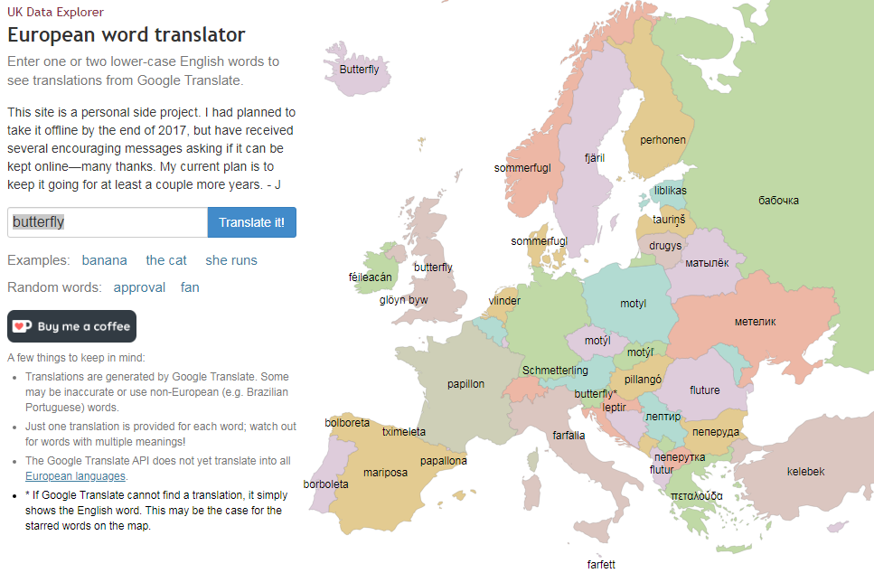 English Elda: European Word Translator