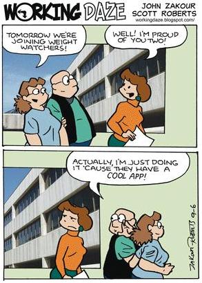 Carrot Sticks and Cottage Cheese: Working Daze - Weight Watchers Cartoons