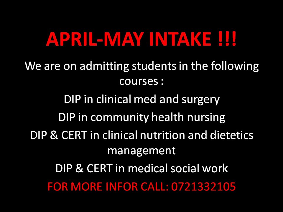 RAM TRAINING COLLEGE: APRIL- MAY INTAKE