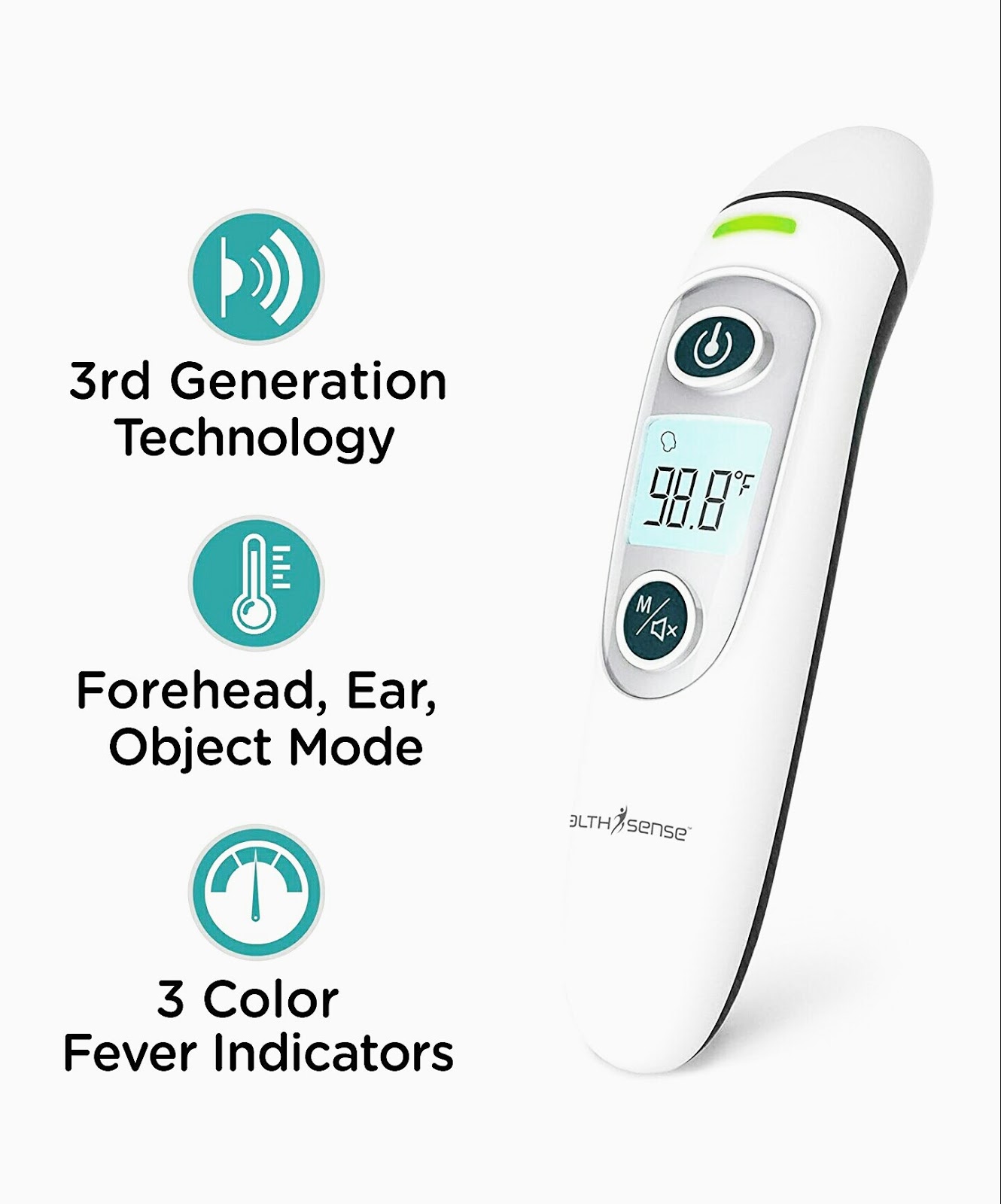 HealthSense Accu-Scan Forehead and Ear Digital Infrared Thermometer for ...