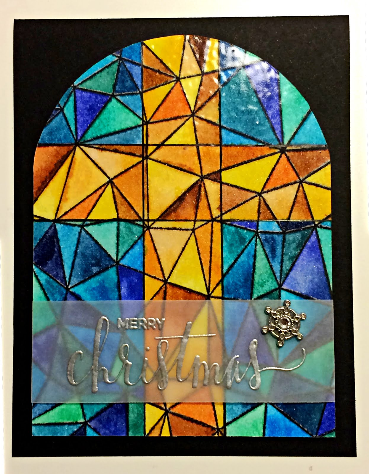 Stained Glass Christmas Card ft. My Favorite Things ~ Jessie Handmade