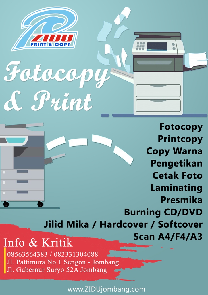 Foto Copy Print Copy Online Jombang Murah | Zidu Jombang Rental ...