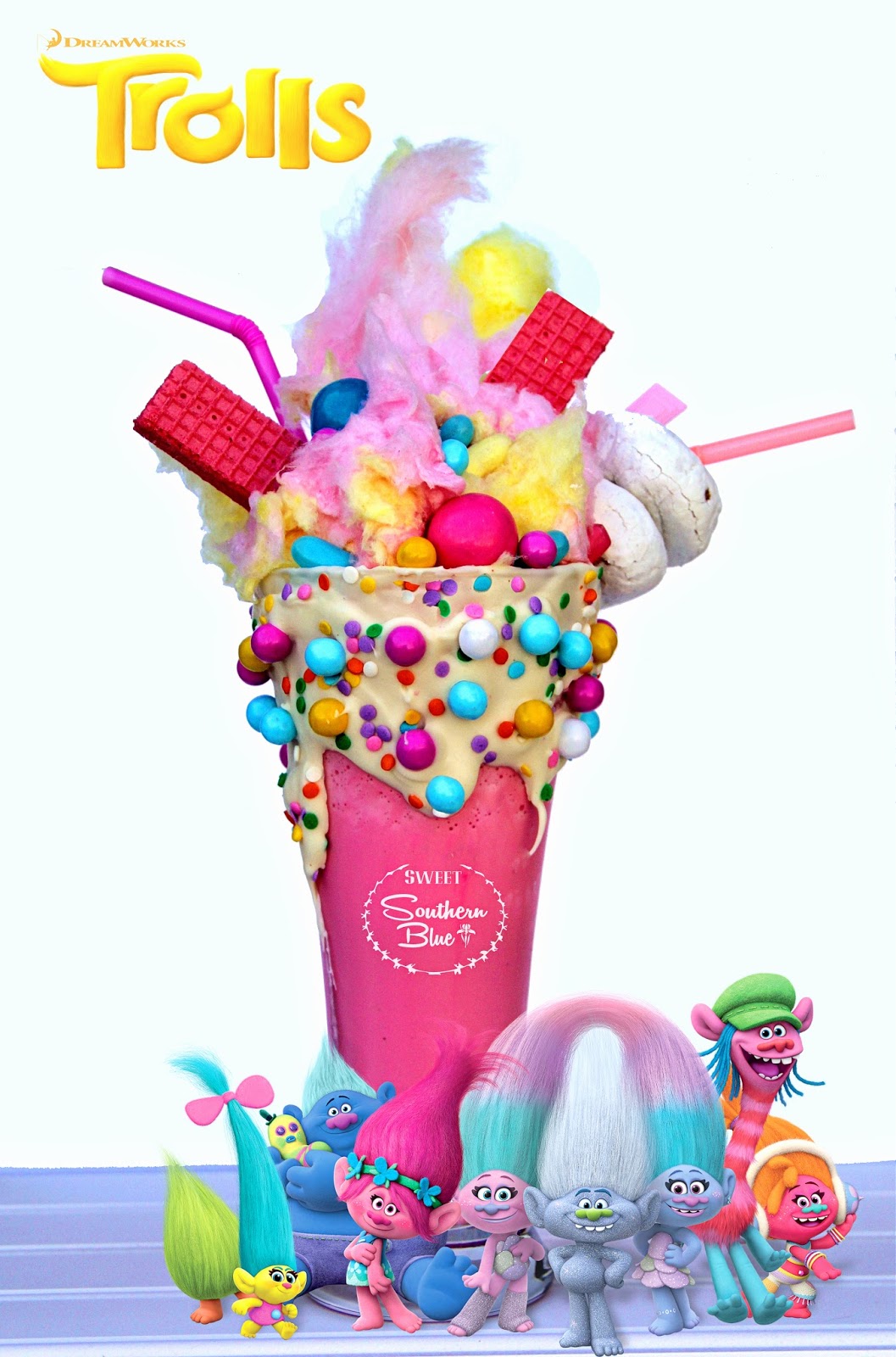 Southern Blue Celebrations: TROLLS ~ OVER-THE-TOP MILKSHAKE