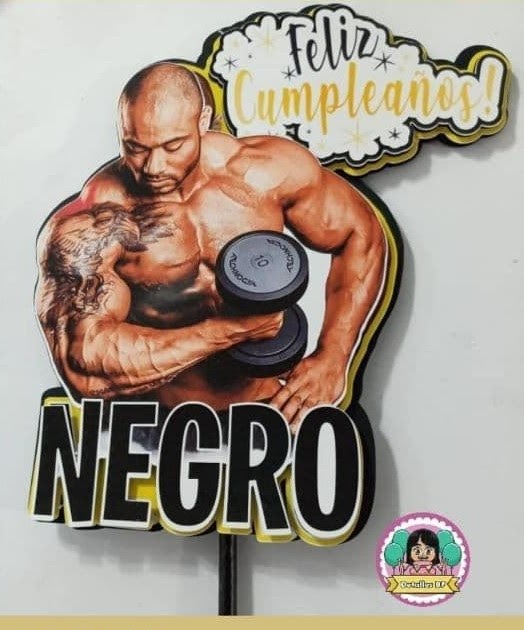 Topper 3d Fitness Gym Negro - Mis Toppers Tus Toppers