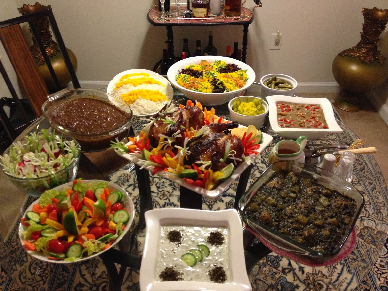Cafe' Persia: Northern Iran Food Feast (at a friend's house)