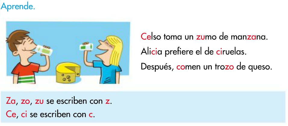 MI CLASE: 2º PRIMARIA: ORTOGRAFÍA: ZA ZO ZU CE CI