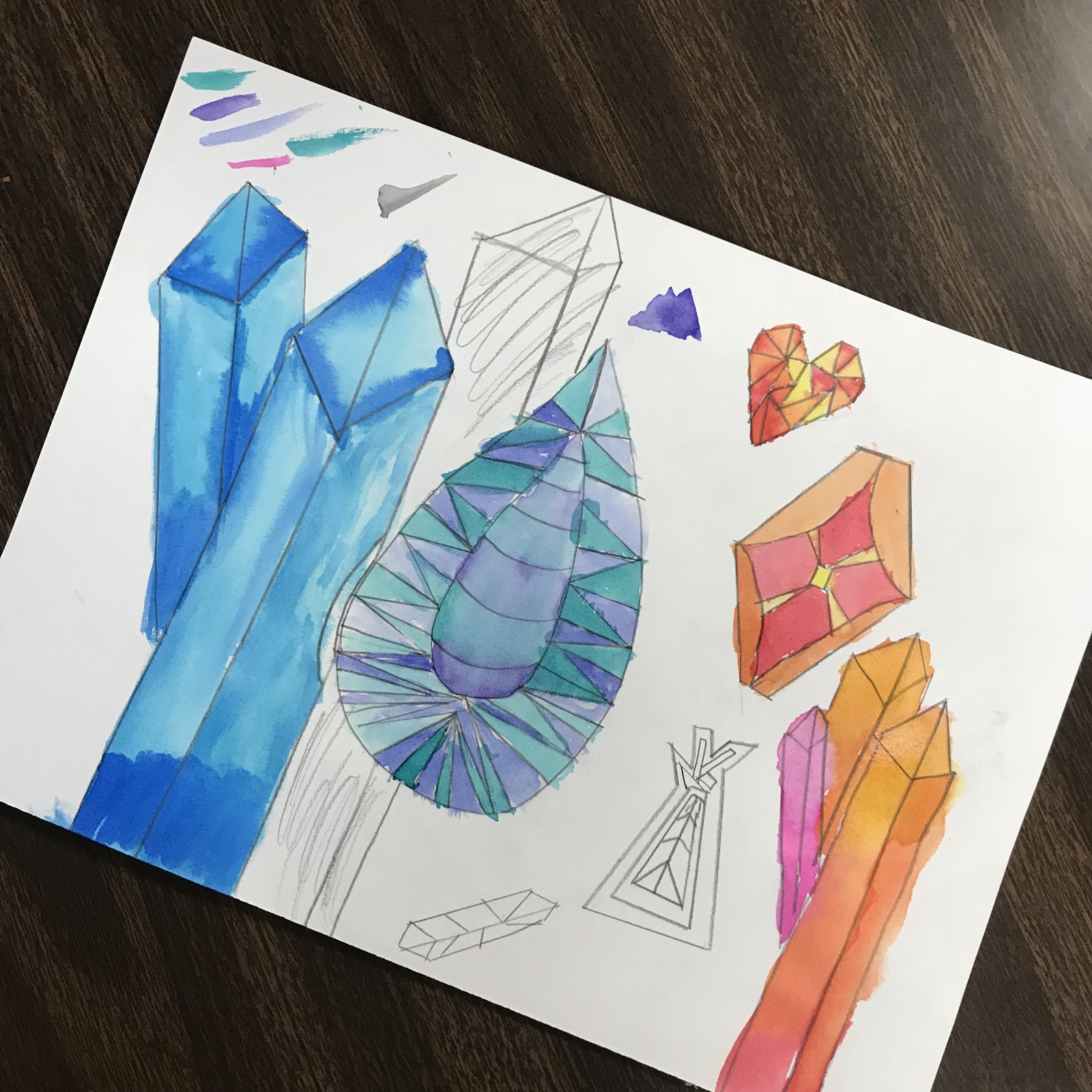 Elements of the Art Room: Art Rocks! 4th grade Gems & Crystals