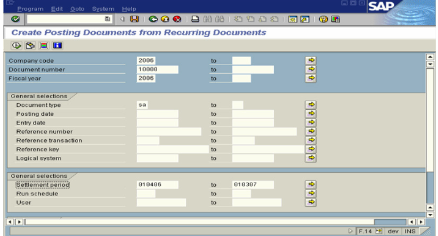 SAP Topics: Posting of recurring entries