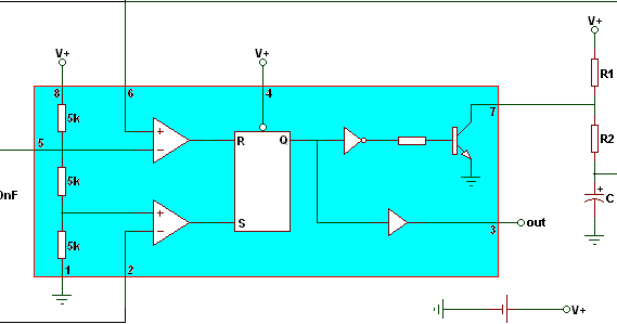 Generador de señal de reloj (CLK) con el CI 555