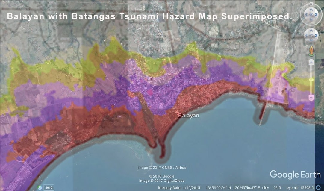 Tsunami-Prone Areas in Batangas as Shown by a Phivolcs Hazard Map ...