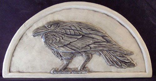 Decorative handmade ceramic tile: Decorative ceramic raven tile