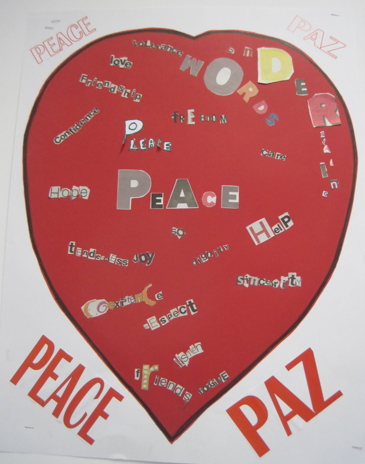 English is Fun!!!: Our Peace Display