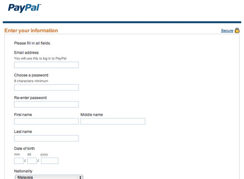 Online Earning Money-Free Registration: How To Register Paypal - Click ...
